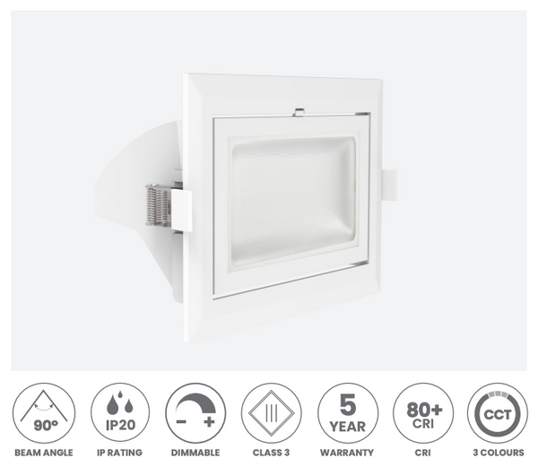 Commercial LED Downlight Rectangular 40watts CCT - LED Light Warehouse