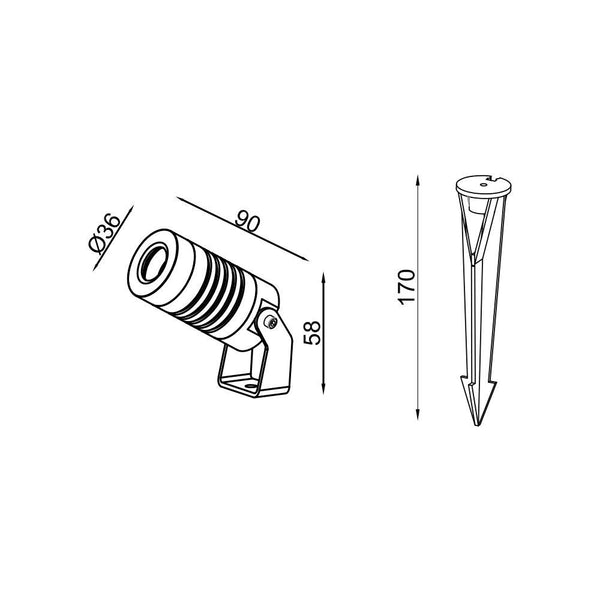 LED Spotlight on Spike 3W 24V DC - LED Light Warehouse