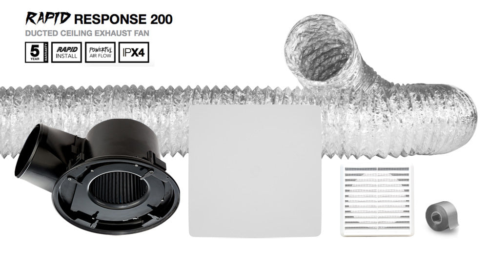 Extractor Fan Kit Ceiling Mounted Round or Square 150mm Duct - LED ...