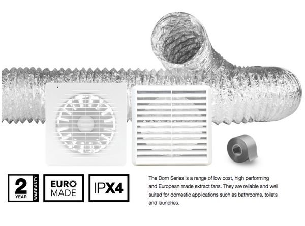 Extractor Fan Kit Ceiling Mounted Fan 150mm Duct Size - LED Light Warehouse